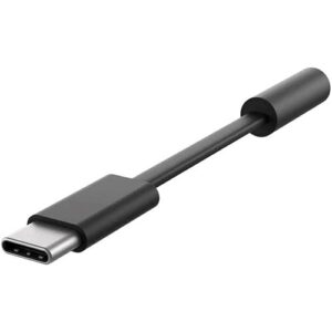 microsoft surface usb-c audio adapter 3.5mm headphone stereo mini jack (f) black lkz-00001