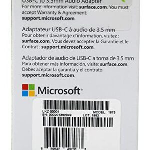 Microsoft Surface USB-C Audio Adapter 3.5mm Headphone Stereo Mini Jack (F) Black LKZ-00001