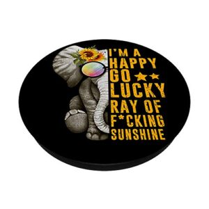 Sunshine Sunflower Positive Quote Elephant Gift Women Girl PopSockets PopGrip: Swappable Grip for Phones & Tablets