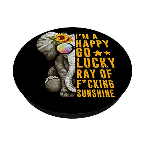 Sunshine Sunflower Positive Quote Elephant Gift Women Girl PopSockets PopGrip: Swappable Grip for Phones & Tablets