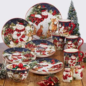 Certified International Magic of Christmas Snowman 16pc Dinnerware Set, Service for 4, Multicolored