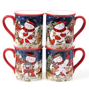 Certified International Magic of Christmas Snowman 16pc Dinnerware Set, Service for 4, Multicolored