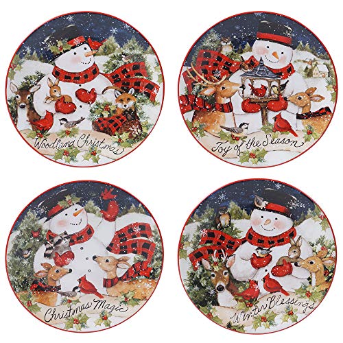 Certified International Magic of Christmas Snowman 16pc Dinnerware Set, Service for 4, Multicolored