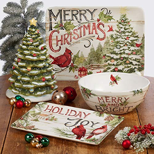 Certified International Evergreen Christmas 16pc Dinnerware, Service for 4, Multicolored