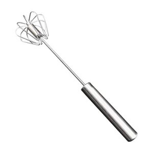 kufung hand push egg whisk, stainless steel whisk blender for home, versatile tool for egg beater, milk frother, hand push mixer stirrer, for blending, whisking, beating & stirring (12 inch, silver)