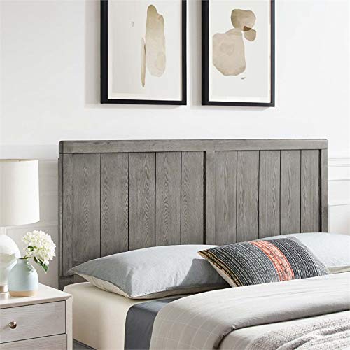 Modway Robbie Wood Full Headboard in Gray