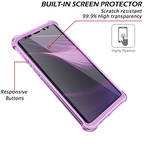 Dexnor Galaxy Note 9 Case with Screen Protector Clear Military Grade Rugged 360 Full Body Protective Shockproof Hard Back Cover Defender Heavy Duty Bumper Case for Samsung Note 9 - Purple