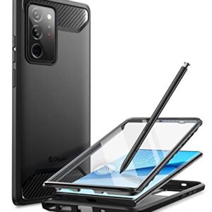 Clayco Xenon Series Designed for Samsung Galaxy Note 20 Ultra Case, [Built-in Screen Protector] Full-Body Rugged Cover Compatible with Fingerprint ID, 6.9 inch 2020 Release (Black)