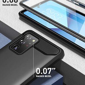 Clayco Xenon Series Designed for Samsung Galaxy Note 20 Ultra Case, [Built-in Screen Protector] Full-Body Rugged Cover Compatible with Fingerprint ID, 6.9 inch 2020 Release (Black)