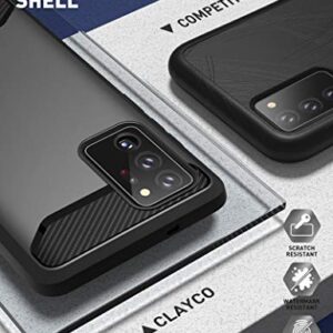 Clayco Xenon Series Designed for Samsung Galaxy Note 20 Ultra Case, [Built-in Screen Protector] Full-Body Rugged Cover Compatible with Fingerprint ID, 6.9 inch 2020 Release (Black)