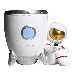 astronaut pencil holder spaceman pen cup desk organizer white