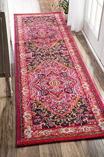 nuLOOM Mackenzie Vintage Runner Rug, 2' 6" x 6', Violet Pink