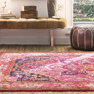 nuLOOM Mackenzie Vintage Runner Rug, 2' 6" x 6', Violet Pink