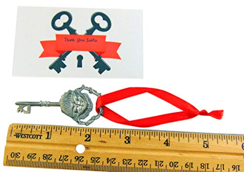 Santa Key for No Chimney Houses Magic Skeleton Keys with Santas Face, 2 Inches Long