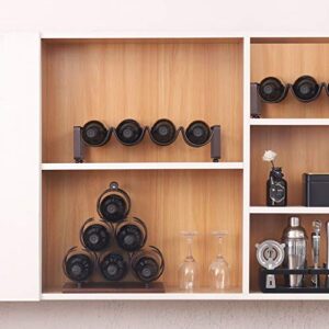 YCOCO Wine Holder,3 Tier 6 Bottles Countertop Wine Rack,Tabletop Wood Freestanding Wine Storage for Kitchen Home Bar Storage and Kitchen Decor,Brown