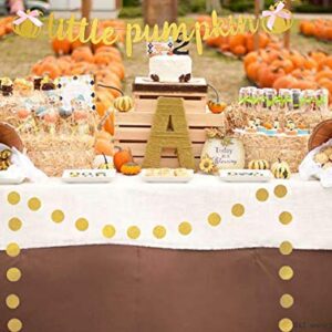 Gold Glittery Little Pumpkin Banner for Pumpkin Baby Shower Party Decorations, Thanksgiving Fall Theme Baby Shower Kid’s Birthday Party Decorations