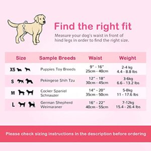 Pet Soft Dog Diapers Female - Disposable Dog Diapers, Cat Diapers for Female Cats, Puppy Diapers with Adjustable Foam Tail Hole 12pcs (XS,Pink)