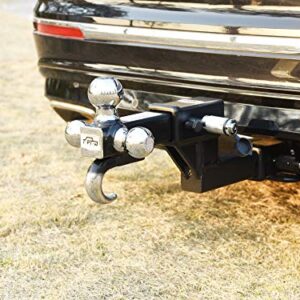 TOPTOW 64122 2-inch Receiver Trailer Hitch Extension Riser with 4.25-inch Rise/Drop, 7" & 9" Extender, 2-inch Solid Shank, 10000lbs Towing Capacity, Anti-Rattle Bolt