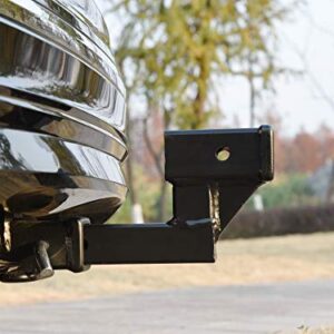 TOPTOW 64122 2-inch Receiver Trailer Hitch Extension Riser with 4.25-inch Rise/Drop, 7" & 9" Extender, 2-inch Solid Shank, 10000lbs Towing Capacity, Anti-Rattle Bolt