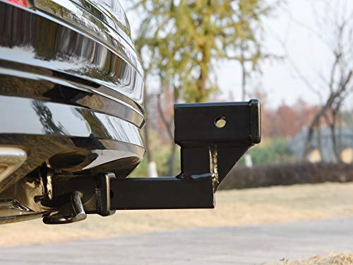 TOPTOW 64122 2-inch Receiver Trailer Hitch Extension Riser with 4.25-inch Rise/Drop, 7" & 9" Extender, 2-inch Solid Shank, 10000lbs Towing Capacity, Anti-Rattle Bolt