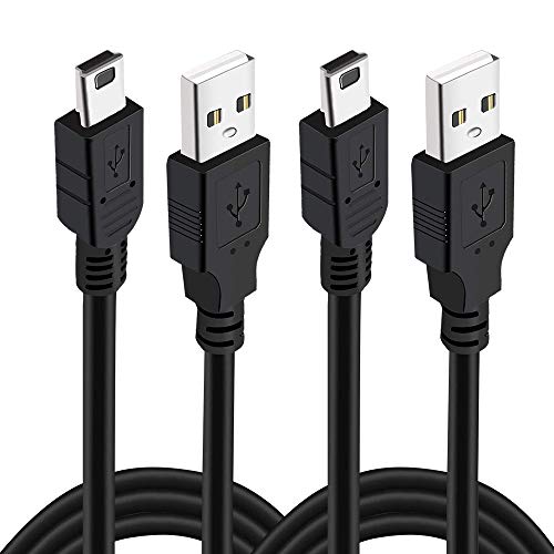 2Pack 10Ft PS3 Controller Charging Cable, Magnetic Ring Mini USB Data Charging Cord for Sony Playstation 3/ PS3 Slim/PS Move Controllers GoPro,HD,Dash Cam,MP3 Player Digital Cameras, TI-84 Plus CE etc