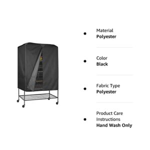 Explore Land Pet Cage Cover with Removable Top Panel - Good Night Cover for Bird Critter Cat Cage to Small Animal Privacy & Comfort (Large, Black)