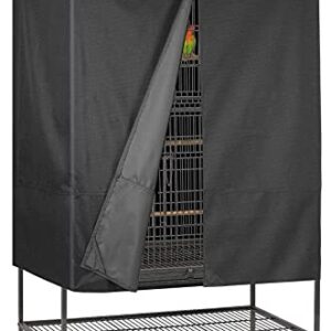 Explore Land Pet Cage Cover with Removable Top Panel - Good Night Cover for Bird Critter Cat Cage to Small Animal Privacy & Comfort (Large, Black)