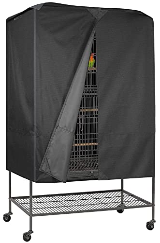 Explore Land Pet Cage Cover with Removable Top Panel - Good Night Cover for Bird Critter Cat Cage to Small Animal Privacy & Comfort (Large, Black)