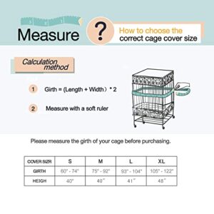 Explore Land Pet Cage Cover with Removable Top Panel - Good Night Cover for Bird Critter Cat Cage to Small Animal Privacy & Comfort (Large, Black)