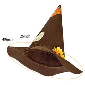 Geyoga 2 Pieces Scarecrow Hat Felt Scarecrow Costume Accessory for Halloween Costume Party, 2 Colors, for Age over 12 (Dark Brown, Light Brown)