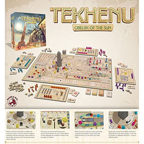 Board and Dice Tekhenu: Obelisk of The Sun - Strategy Ancient Board Game, Ages 14+, 1-4 Players, 60-120 Mins, Multicoloured