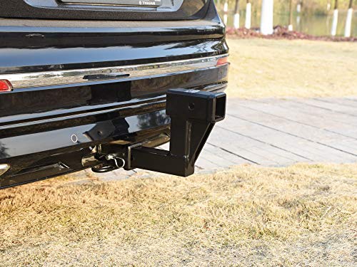 TOPTOW Trailer Hitch Extender Adapter with 6-inch Riser/Drop, 2" Receiver, 2-inch Solid Shank, 10000lbs Capacity, Anti-Rattle Bolt