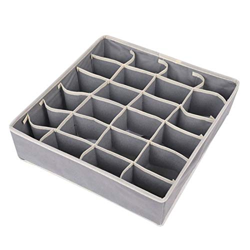 PJCSEC 4 Pcs Underwear Drawer and Closet Organizer Storage Boxes Dresser Drawer Divider Organizer for Socks Bra Underwear Clothes(Grey)