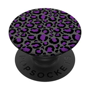 dark grey violet purple black spot cheetah leopard print popsockets swappable popgrip