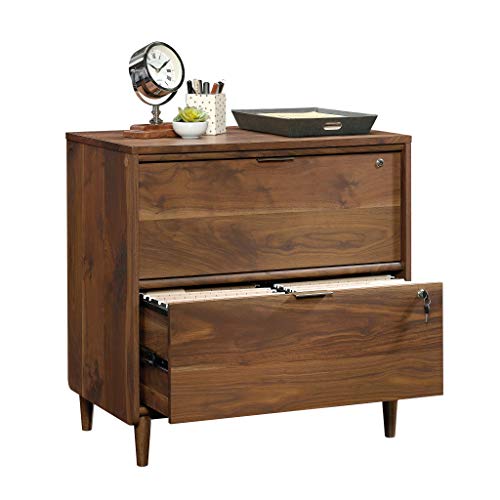 Sauder Clifford Place Lateral File, Grand Walnut Finish & Clifford Place Library Hutch, Grand Walnut Finish