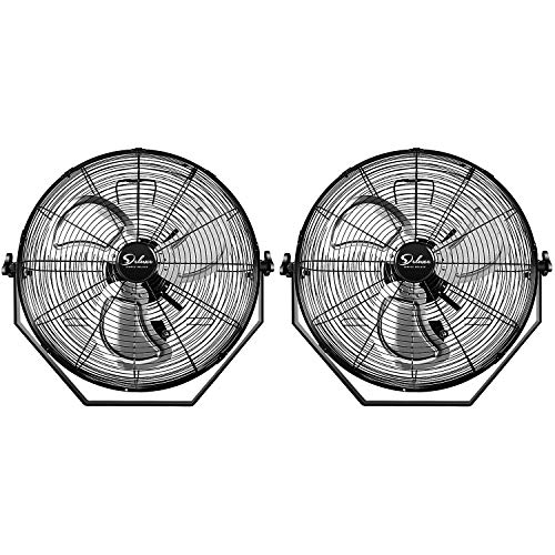 Simple Deluxe 18 Inch Industrial Wall Mount, 3 Speed Commercial Ventilation Metal Fan for Warehouse, Greenhouse, Workshop, Patio, Factory and Basement - High Velocity, Black