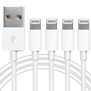 4pack original [apple mfi certified] charger lightning to usb charging cable cord compatible iphone 14/13/12/11 pro/11/xs max/xr/8/7/6s plus,ipad pro/air/mini,ipod touch