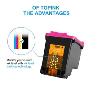 63XL Ink Cartridges Combo Pack Replacement for HP 63 XL Ink TOPINK for Officejet 3830 4650 4652 4655 5200 5255 Envy 4520 4512 Deskjet 1112 2130 2132 3630Printer(1 Black, 1 Tri-Color)