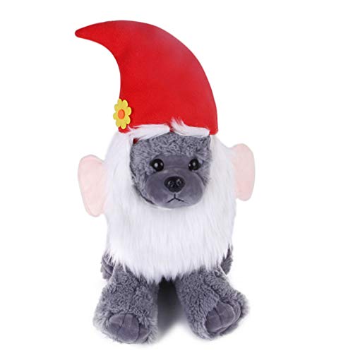 NUOBESTY Santa Gnome Pet Costume Gnome Hat Christmas Dog Headgear Pet Birthday Outfit Xmas Halloween Accessories for Puppy Kitten Cat (Red)