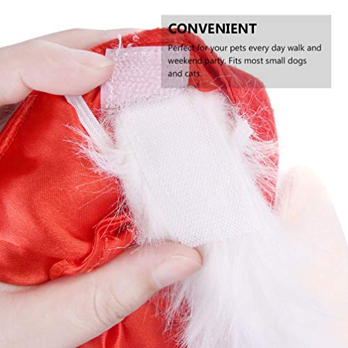 NUOBESTY Santa Gnome Pet Costume Gnome Hat Christmas Dog Headgear Pet Birthday Outfit Xmas Halloween Accessories for Puppy Kitten Cat (Red)