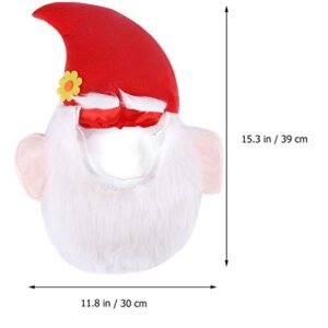 NUOBESTY Santa Gnome Pet Costume Gnome Hat Christmas Dog Headgear Pet Birthday Outfit Xmas Halloween Accessories for Puppy Kitten Cat (Red)