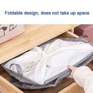 100L Clothes Storage Bag Large Capacity Organizer with Handle, Moisture Proof Linen Fabric Foldable Storage Bins for Comforters, Blankets, Pillows