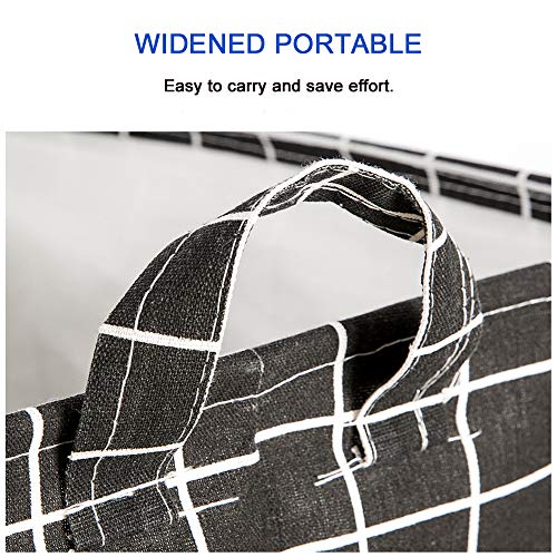 100L Clothes Storage Bag Large Capacity Organizer with Handle, Moisture Proof Linen Fabric Foldable Storage Bins for Comforters, Blankets, Pillows