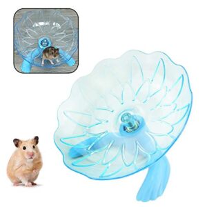 wishlotus hamster flying saucer, hamster running wheel transparent plastic exercise running spinner sports wheel for small pet like hamster, guinea pig, gerbils, chinchillas (blue)