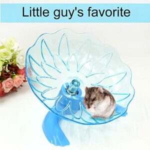 WishLotus Hamster Flying Saucer, Hamster Running Wheel Transparent Plastic Exercise Running Spinner Sports Wheel for Small Pet Like Hamster, Guinea Pig, Gerbils, Chinchillas (Blue)