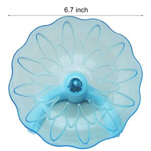 WishLotus Hamster Flying Saucer, Hamster Running Wheel Transparent Plastic Exercise Running Spinner Sports Wheel for Small Pet Like Hamster, Guinea Pig, Gerbils, Chinchillas (Blue)