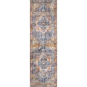 nuLOOM Harriet Vintage Medallion Fringe Runner Rug, 2' 6" x 6', Rust