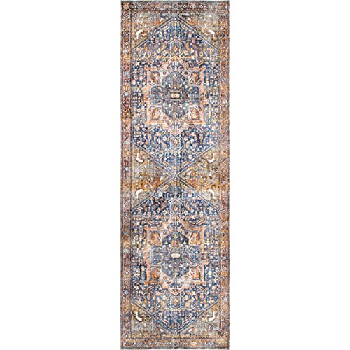 nuLOOM Harriet Vintage Medallion Fringe Runner Rug, 2' 6" x 6', Rust