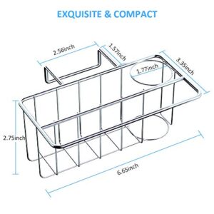 GEEKERA Sponge Holder for Kitchen Sink, 3-in-1 Sink Caddy, Brush, Dish Towel, Sponge Sink Organizer Liquid Drainer Rack - SUS304 Stainless Steel