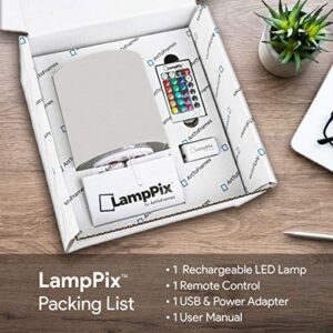 5x7 Inch LED Desk Lamp - Light Stone Custom Canvas Printed Table Light 16 Colors - 5 Level Dimmer - 4 Lighting Effects - Rechargeable Light - Remote Control. by LampPix Made in The USA.